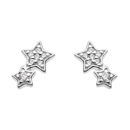 Sparkly Double Star Studs - Silverado
