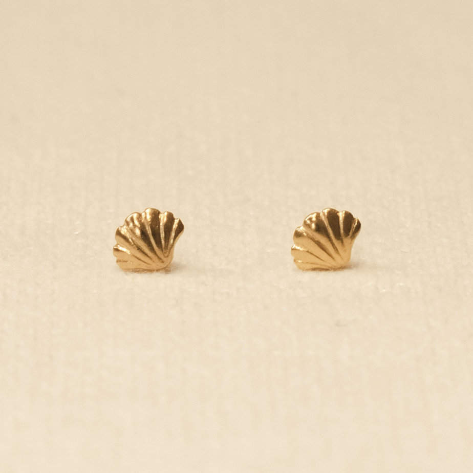 Tiny Wing Shell Stud Earrings - Silverado Jewellery